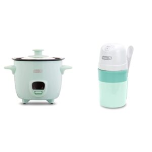 dash drcm200gbaq04 mini rice cooker steamer & my pint electric ice cream maker machine for gelato, sorbet + frozen yogurt with mixing spoon