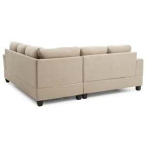 Glory Furniture Sandridge Microsuede Sectional in Vanilla