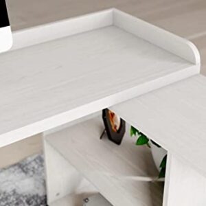 Signature Design by Ashley Bayflynn Modern L-Desk, White & Black