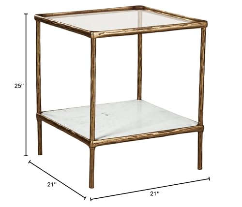 Signature Design by Ashley Ryandale Contemporary Accent Table, Antique Brass Finish