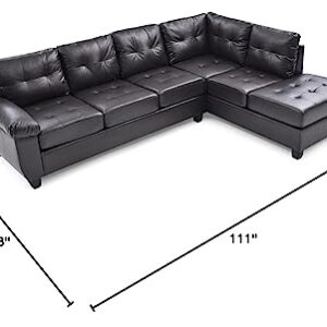 Glory Furniture Gallant Faux Leather Sectional in Cappuccino