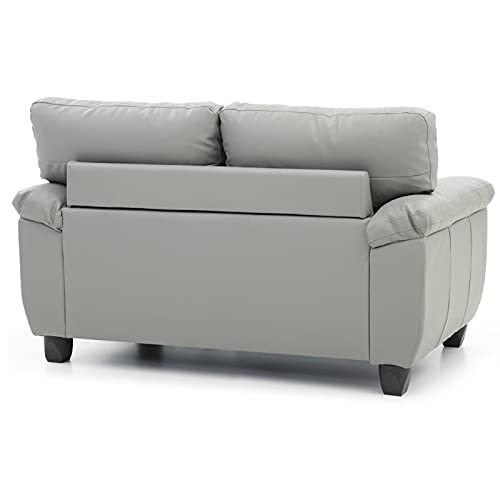 Glory Furniture Gallant Faux Leather Loveseat in Gray