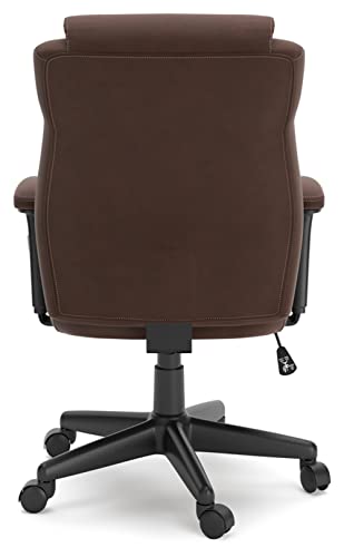 Signature Design by Ashley Corbindale Classic Upholstered Home Office Swivel Desk Chair, Brown & Black