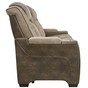 Signature Design by Ashley Next-Gen DuraPella Power Reclining Sofa with Adjustable Headrest, Sand