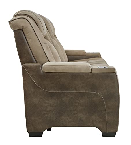 Signature Design by Ashley Next-Gen DuraPella Power Reclining Sofa with Adjustable Headrest, Sand