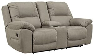 signature design by ashley next-gen gaucho classic reclining loveseat with console, beige