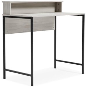 signature design by ashley bayflynn 36" modern home office desk with hutch, white & black