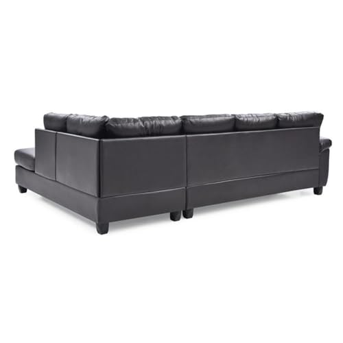 Glory Furniture Gallant Faux Leather Sectional in Cappuccino