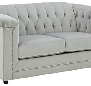 Signature Design by Ashley Josanna Classic Tufted Upholstered Loveseat, Gray