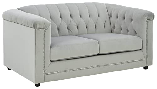 Signature Design by Ashley Josanna Classic Tufted Upholstered Loveseat, Gray