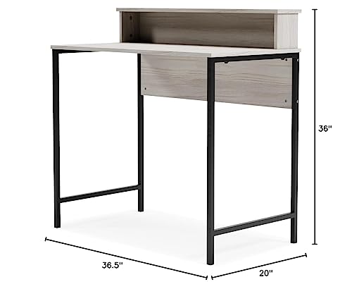 Signature Design by Ashley Bayflynn 36" Modern Home Office Desk With Hutch, White & Black