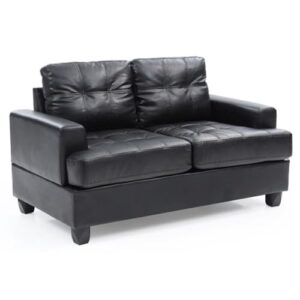 glory furniture sandridge faux leather loveseat in black