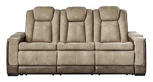 Signature Design by Ashley Next-Gen DuraPella Power Reclining Sofa with Adjustable Headrest, Sand