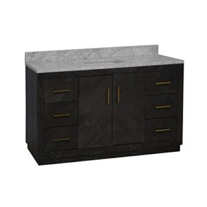 kitchen bath collection peyton 60-inch single bathroom vanity (carrara/dark oak): includes dark oak cabinet with stunning carrara marble countertop and white ceramic sink