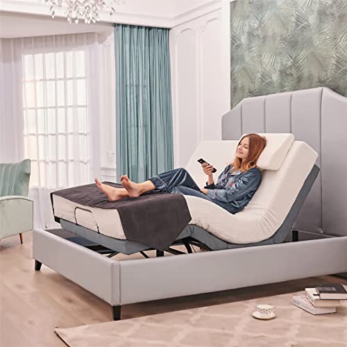 Irvine Home Collection California King Adjustable Bed Base - Dual Massage - USB Ports - Zero Gravity - Underbed Light - Wireless Remote - Adjustable Legs - Zero Gravity - Anti Snore - Memory Position