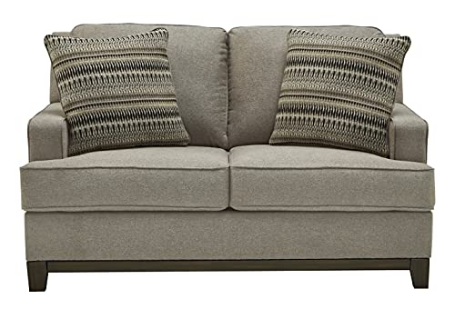 Signature Design by Ashley Kaywood Modern Loveseat with Accent Pillows, Gray