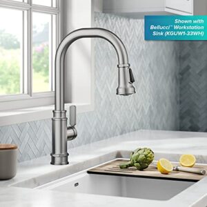 KRAUS Allyn Transitional Industrial Pull-Down Single Handle Kitchen Faucet in Spot-Free Stainless Steel, KPF-4101SFS