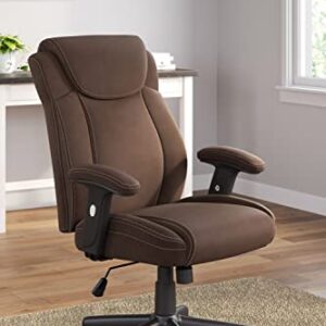 Signature Design by Ashley Corbindale Classic Upholstered Home Office Swivel Desk Chair, Brown & Black