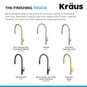 KRAUS Oletto High-Arc Single Handle Pull-Down Kitchen Faucet in Chrome, KPF-2821CH