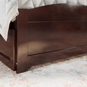 AFI Warren Twin XL Size Platform Bed with Footboard, Storage, & Charging Station in Walnut