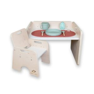 montessori table and chair set - papaya set