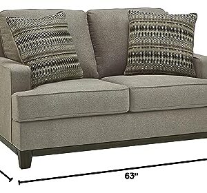 Signature Design by Ashley Kaywood Modern Loveseat with Accent Pillows, Gray