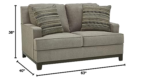 Signature Design by Ashley Kaywood Modern Loveseat with Accent Pillows, Gray