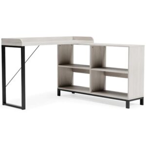 signature design by ashley bayflynn modern l-desk, white & black