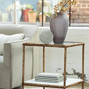 Signature Design by Ashley Ryandale Contemporary Accent Table, Antique Brass Finish