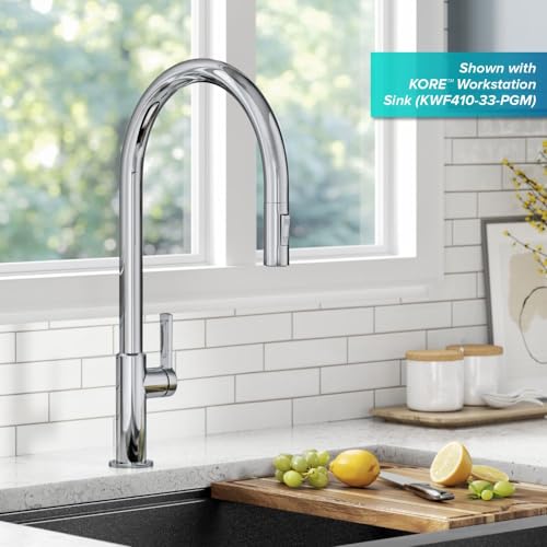 KRAUS Oletto High-Arc Single Handle Pull-Down Kitchen Faucet in Chrome, KPF-2821CH