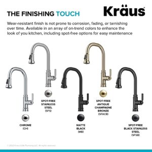 KRAUS Allyn Transitional Industrial Pull-Down Single Handle Kitchen Faucet in Spot-Free Stainless Steel, KPF-4101SFS