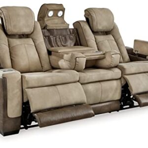 Signature Design by Ashley Next-Gen DuraPella Power Reclining Sofa with Adjustable Headrest, Sand