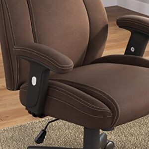 Signature Design by Ashley Corbindale Classic Upholstered Home Office Swivel Desk Chair, Brown & Black