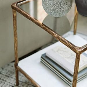 Signature Design by Ashley Ryandale Contemporary Accent Table, Antique Brass Finish