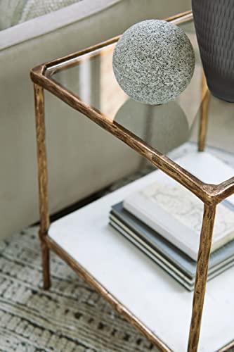 Signature Design by Ashley Ryandale Contemporary Accent Table, Antique Brass Finish