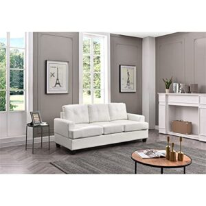 Glory Furniture Sandridge Faux Leather Sofa in White