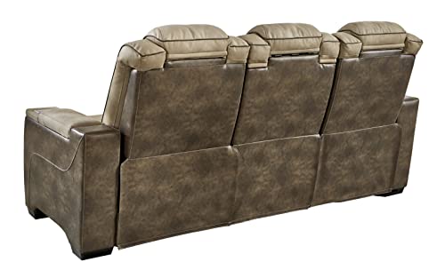 Signature Design by Ashley Next-Gen DuraPella Power Reclining Sofa with Adjustable Headrest, Sand