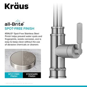 KRAUS Allyn Transitional Industrial Pull-Down Single Handle Kitchen Faucet in Spot-Free Stainless Steel, KPF-4101SFS