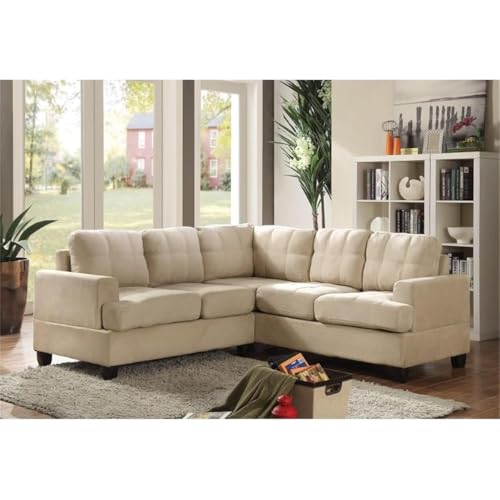 Glory Furniture Sandridge Microsuede Sectional in Vanilla