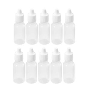 shuiling 10pcs plastic squeezable dropper bottles empty white clear dropping eye liquid bottle with cap drop bottles refillable squeeze bottle dropper sample 5ml/15ml (5ml)