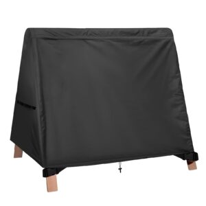 skyfiree outdoor patio swing cover 420d waterproof a frame porch swing cover uv resistant weather protector for outdoor courtyard patio swing furniture 71.6x54.7x66.9 inch (black)