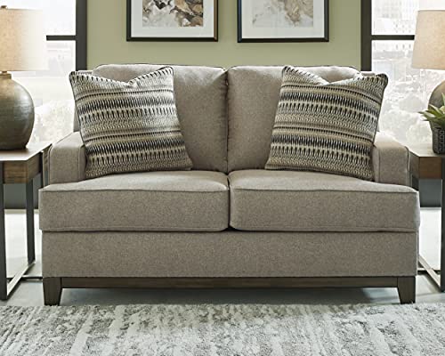 Signature Design by Ashley Kaywood Modern Loveseat with Accent Pillows, Gray