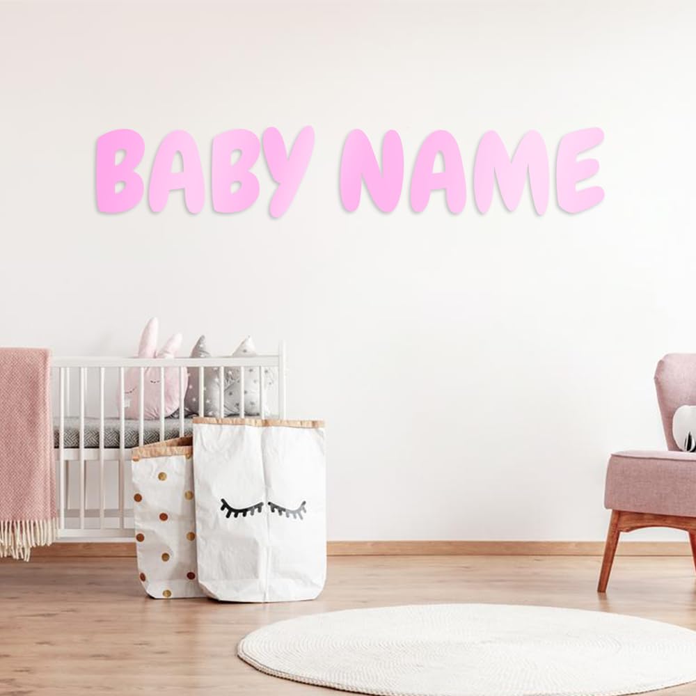 VulgrCo Custom Name Wall Decal for Kids Room, Personalized Wall Decals and Stickers for Nursery, Baby Name Wall Decor, Peel & Stick Name Decals for Walls