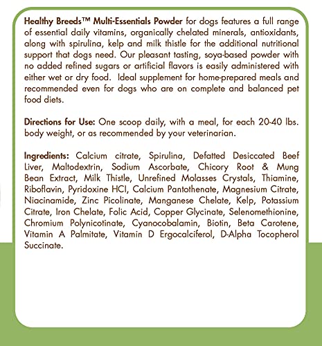 Healthy Breeds Yorkshire Terrier Multi-Essentials Powder for Dogs - an Ideal Supplement of Vitamins, Minerals & Antioxidants for Your Dog - 8 oz