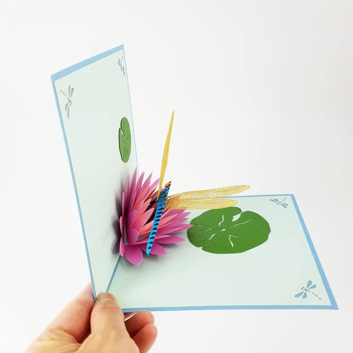 POP CARD EXPRESS Dragonfly 3D Pop Up Greeting Card - Happy Birthday Card, Just Because, Mother's Day, for son, daughter, kids, children (Dragonfly Pop Up Card)