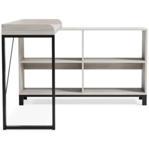 Signature Design by Ashley Bayflynn Modern L-Desk, White & Black