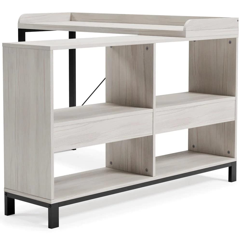 Signature Design by Ashley Bayflynn Modern L-Desk, White & Black