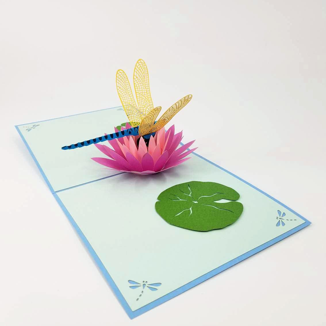 POP CARD EXPRESS Dragonfly 3D Pop Up Greeting Card - Happy Birthday Card, Just Because, Mother's Day, for son, daughter, kids, children (Dragonfly Pop Up Card)