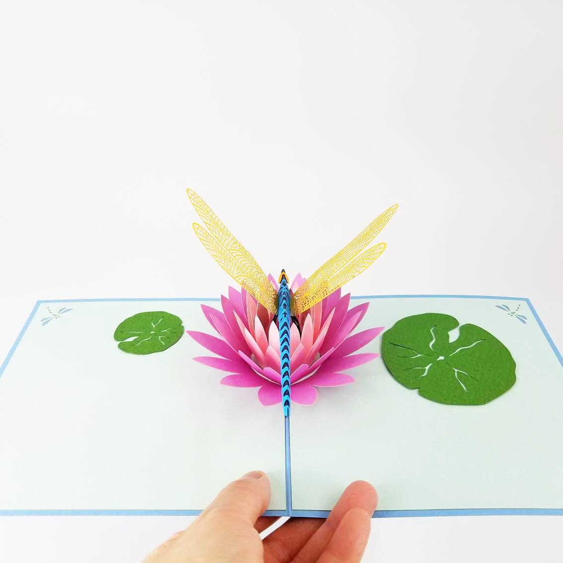 POP CARD EXPRESS Dragonfly 3D Pop Up Greeting Card - Happy Birthday Card, Just Because, Mother's Day, for son, daughter, kids, children (Dragonfly Pop Up Card)