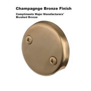 Champagne Bronze Lift & Turn Tub Trim Set with Two-Hole Overflow Faceplate and No Putty Gasket, Bathtub Conversion Kit Assembly with Universal Fine/Coarse Thread, No Putty Installation by Artiwell